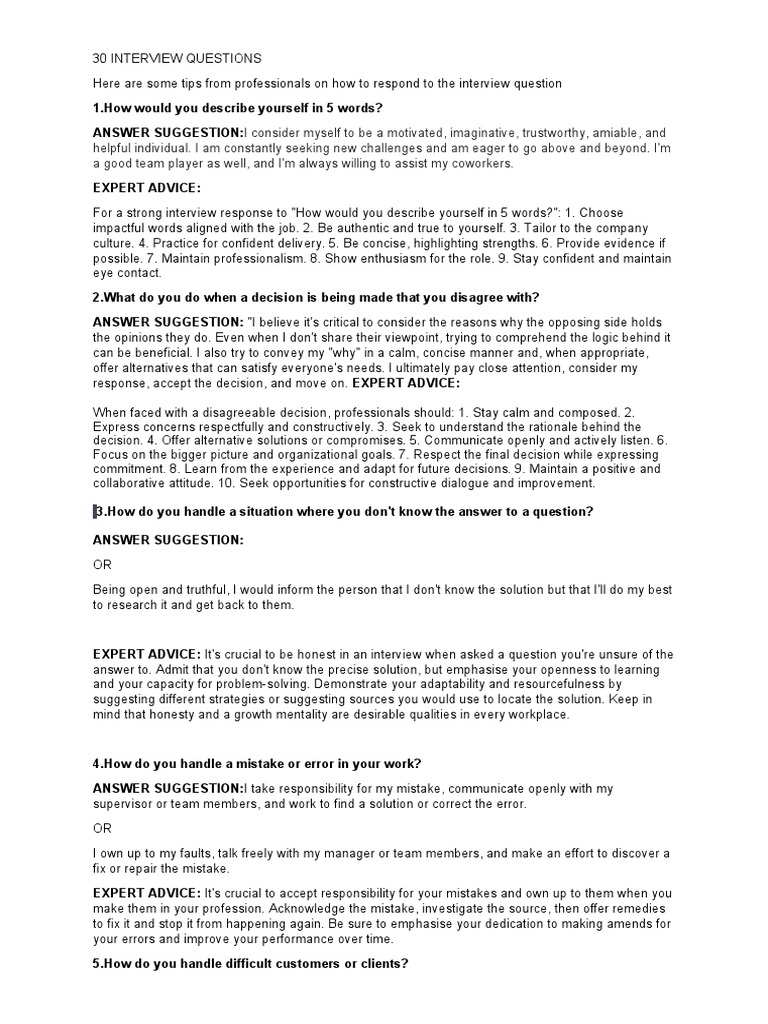 Interview Question | PDF