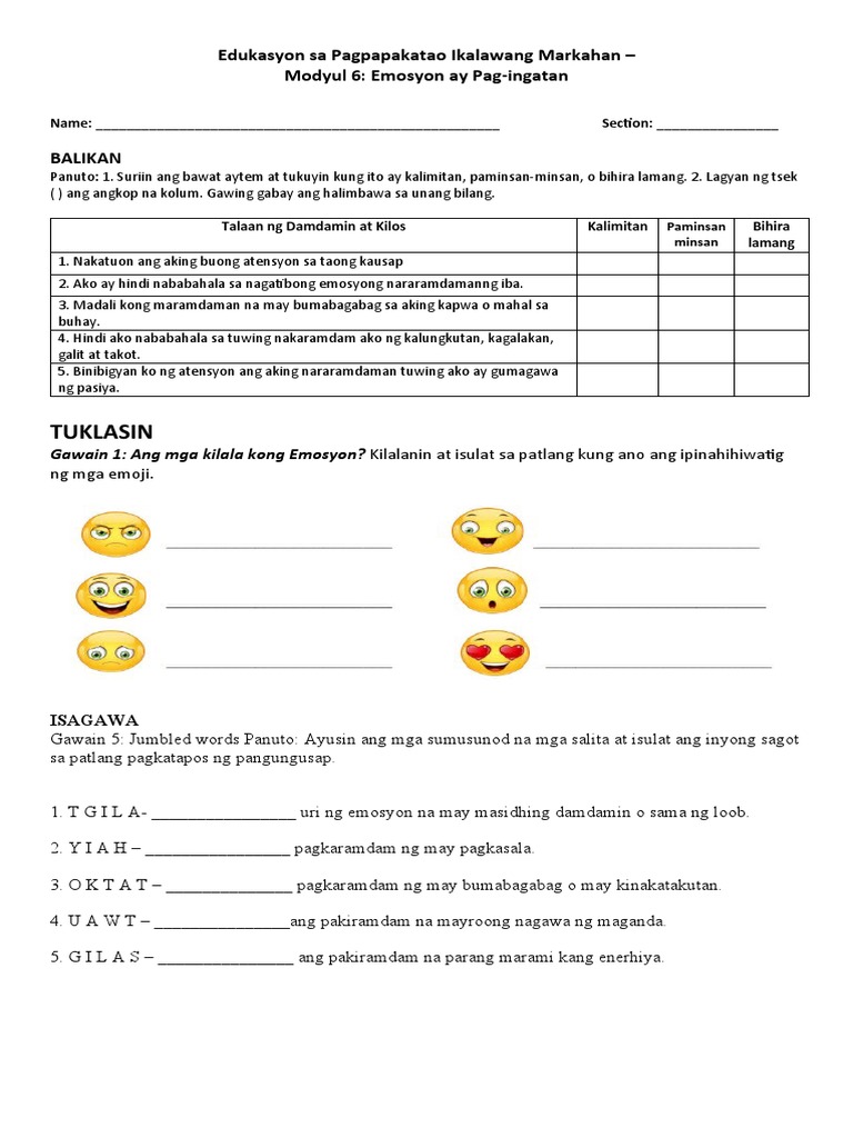 Tuklasin: Edukasyon Sa Pagpapakatao Ikalawang Markahan - Modyul 6 ...