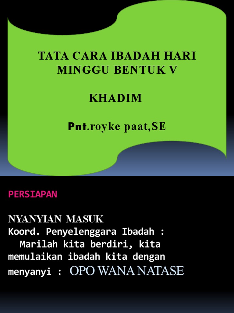 Slide Tata Ibadah Bentuk V Oratorium | PDF | Agama & Spiritualitas