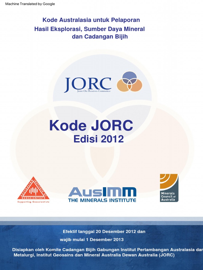 Jorc Code 2012 | PDF