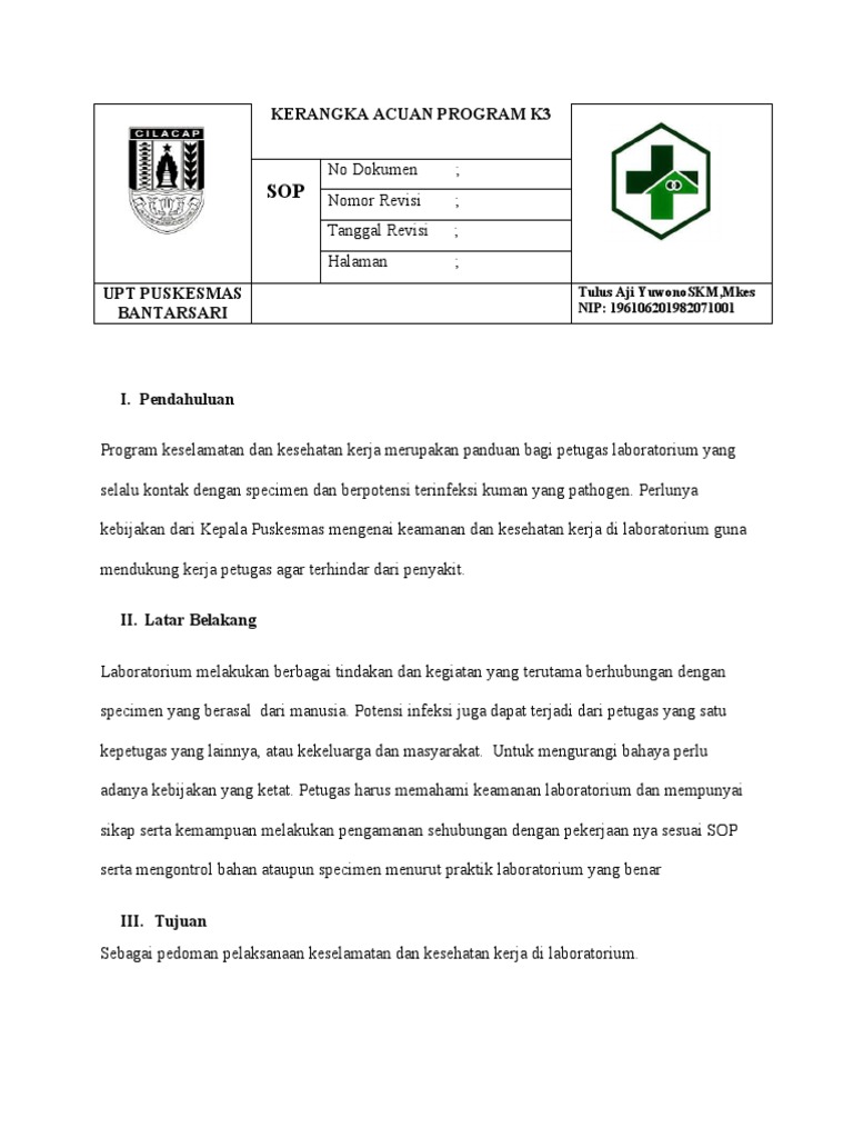 Panduan K3 untuk Laboratorium Puskesmas | PDF | Sains & Matematika
