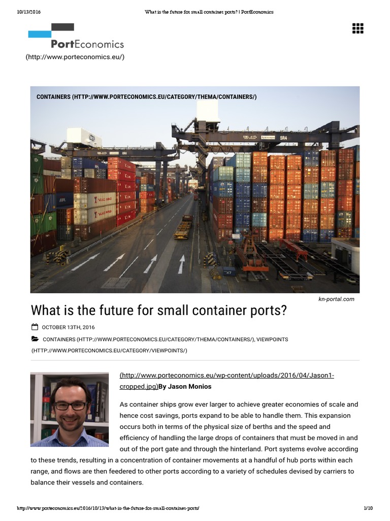 Small Ports: Future Challenges | PDF | Port | Logistics
