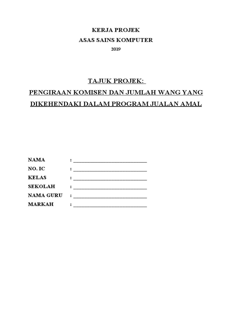Contoh Kerja Kursus Ask Ting 2 2019 | PDF