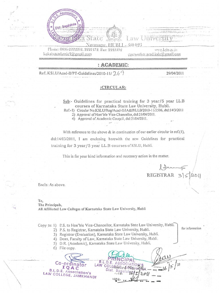 Internal Circular Kslu | PDF