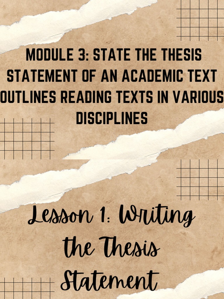 EAPP Module 3 (Writing The Thesis Statement & Outlining) | PDF ...