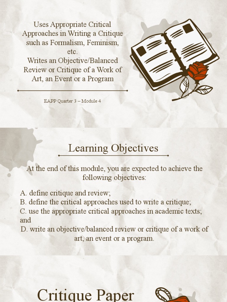 EAPP Module 4 (Writing A Critique Paper) | PDF