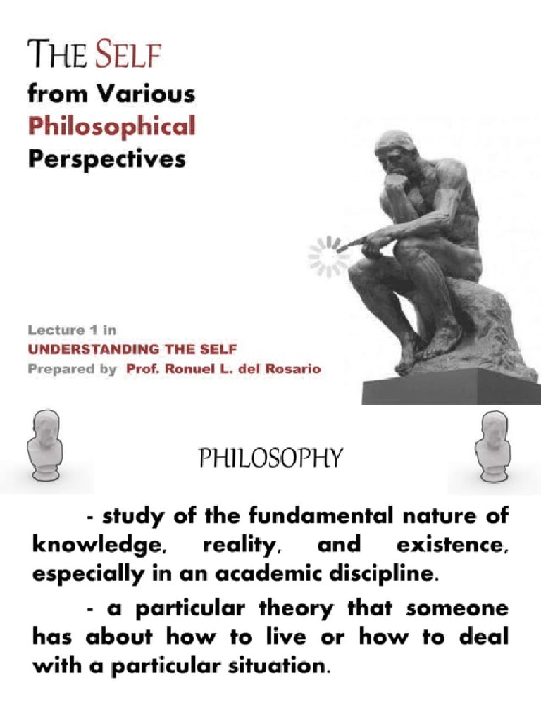 Understanding The Self Lecture 1 Philosophical Perspectives | PDF