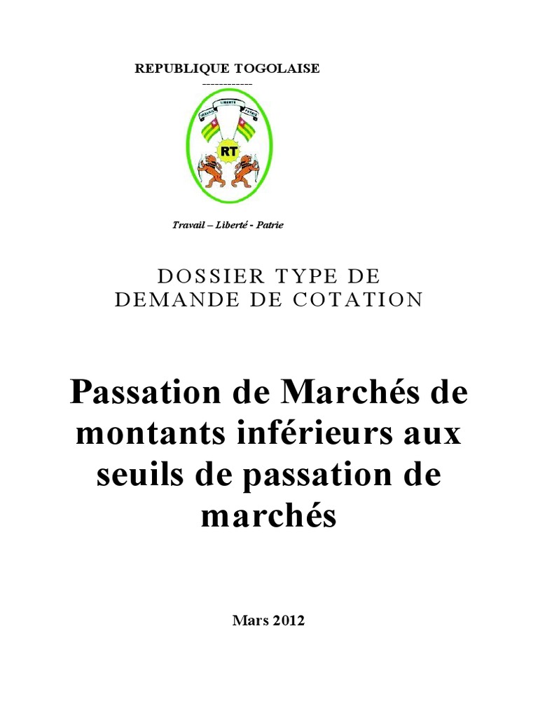 Dossier Type de Demande de Cotation | PDF | Taxe sur la valeur ajoutée ...