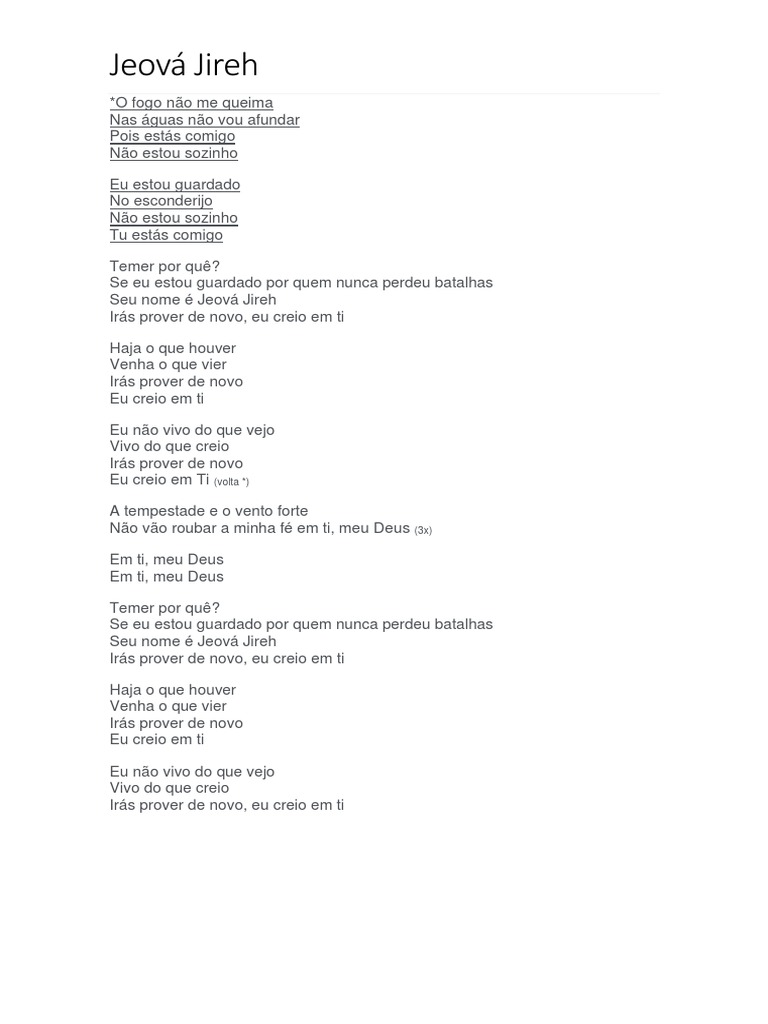 Jeova Jireh | PDF