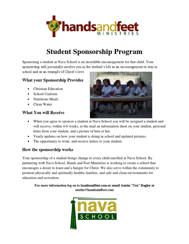 Sponsor a Student at Nava School | PDF | Self-Improvement | Lifestyle