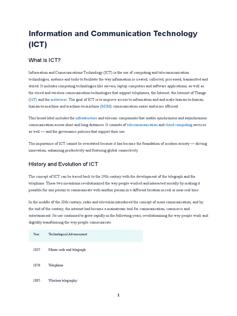 Information and Communication Technology | PDF | World Wide Web ...