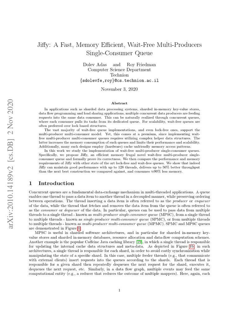 A Fast, Memory Efficient, Wait-Free Multi-Producers | PDF | Queue ...