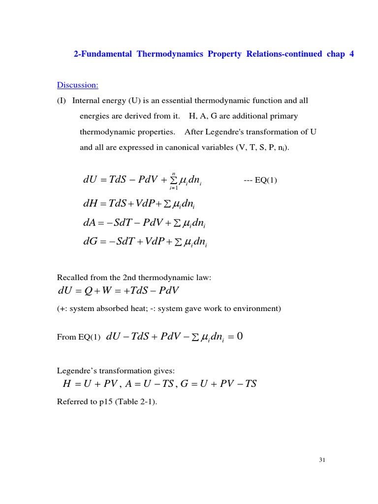 2-Fundamental Property Relations | PDF
