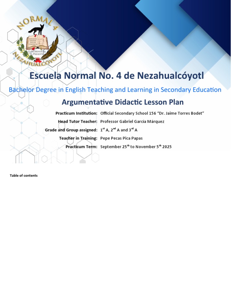 Didactic Lesson Plan 2023 | PDF