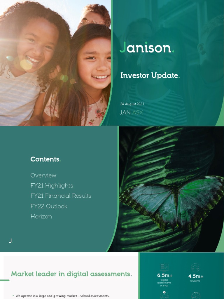 Fy21 Investor Presentation Janison Education Group | PDF | Educational ...