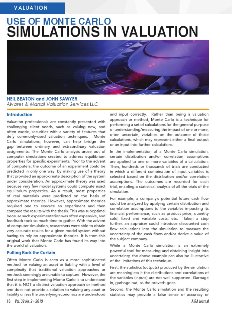 Use of MCS in Valuation Neil | PDF | Monte Carlo Method | Valuation ...