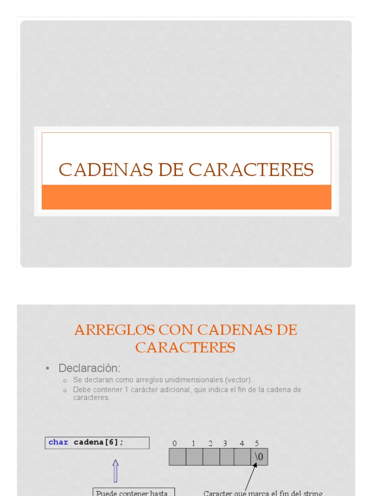 Cadenas de Caracteres en C: Guía Completa | PDF | Cadena (informática) | Puntero (Programación ...