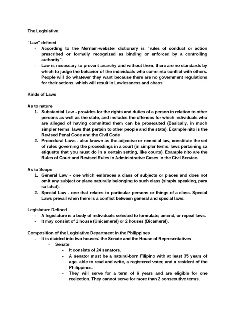PPG-NOTES-The-Legislative-Branch | PDF