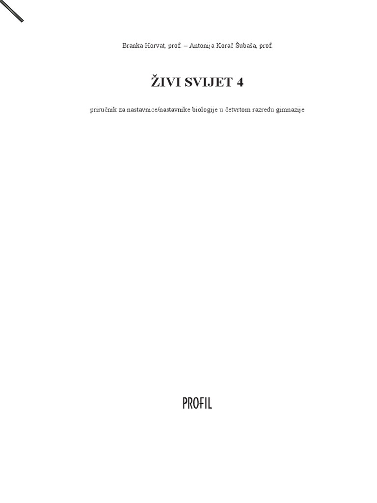 Zivi Svijet 4 Prirucnik 0 | PDF