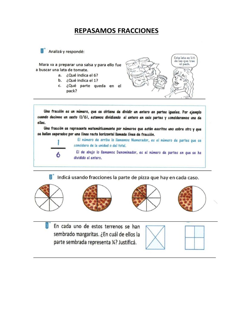 Actividades y Clasificación de Fracciones | PDF | Hogar, jardinería y ...