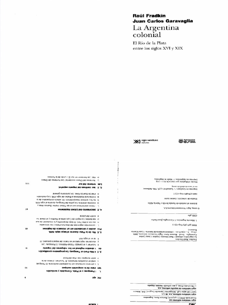 La Argentina Colonial - Fradkin y Garavaglia | PDF