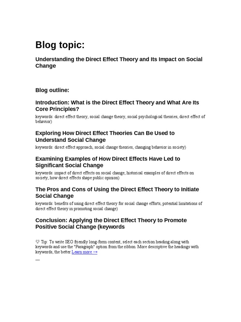 Direct Effect Theory | PDF