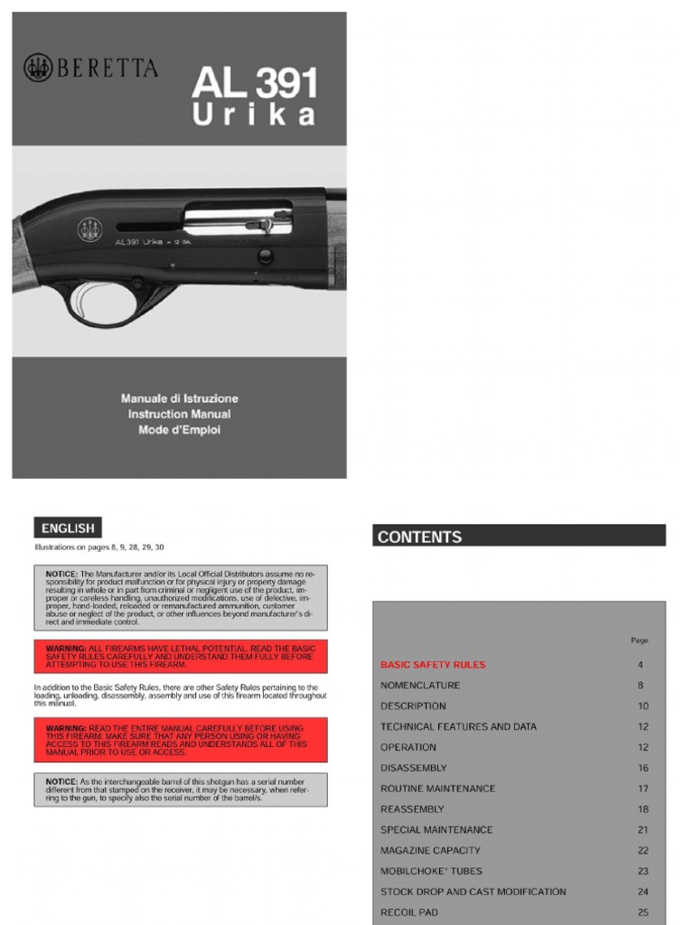 Beretta AL391 Urika | PDF