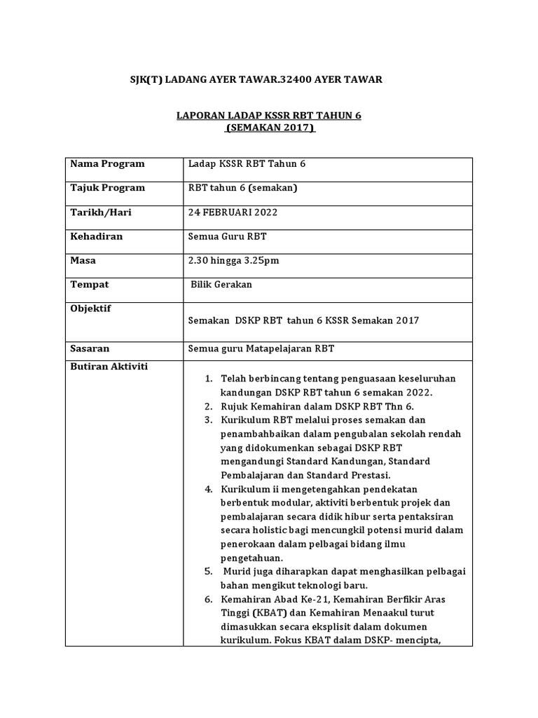 Laporan Ladap RBT | PDF