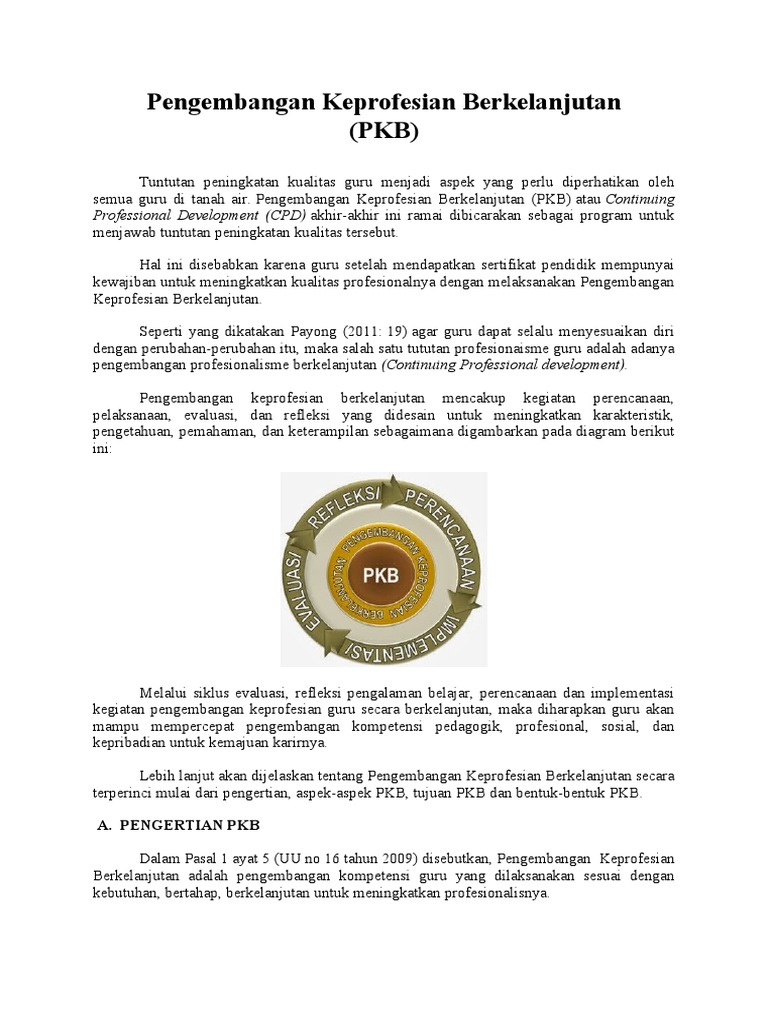 PKB Pengembangan Keprofesian Berkelanjutan - INNA | PDF | Karier & Perkembangan | Seni