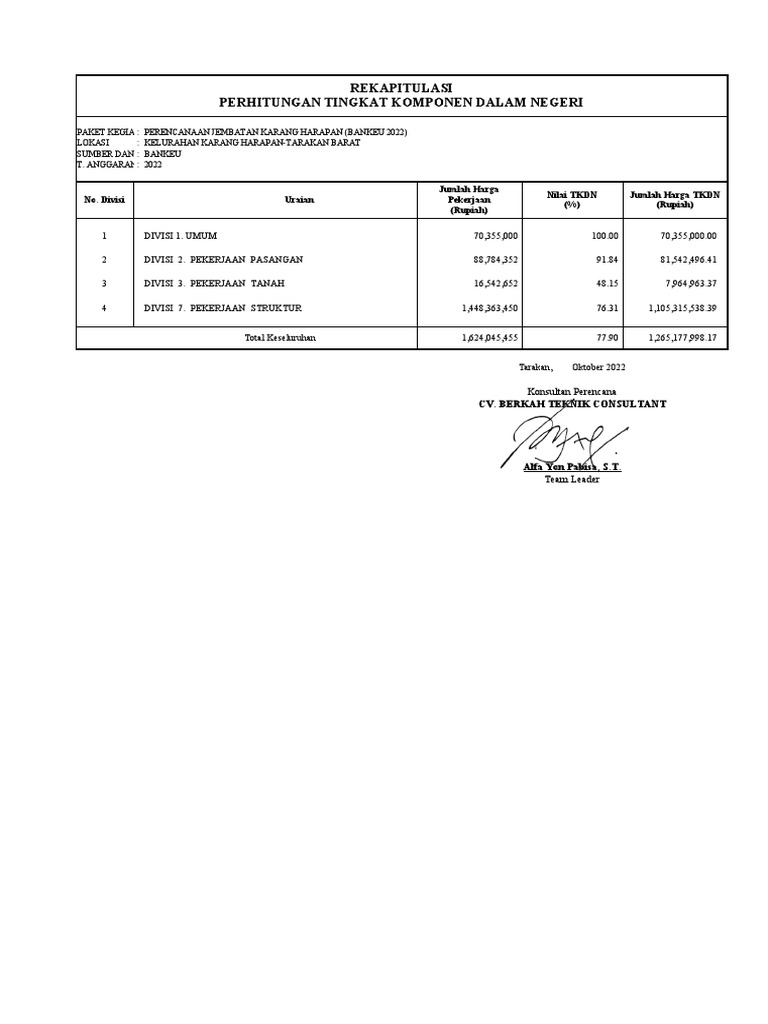Lembar Kerja TKDN | PDF | Teknologi & Rekayasa