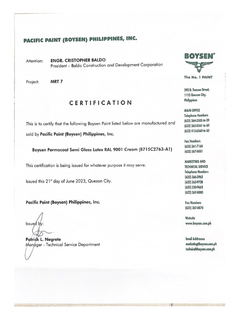 Pacific Paint (Boysen) Philippines, Inc. | PDF