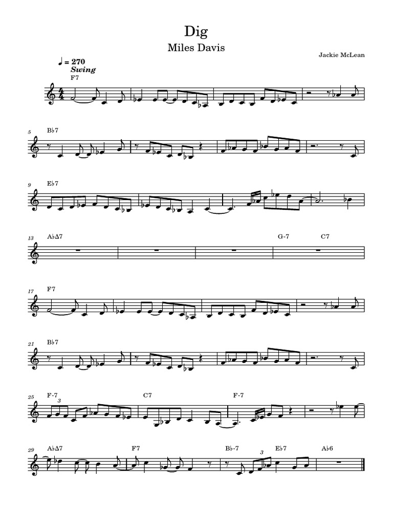 Dig (LeadSheet) | PDF