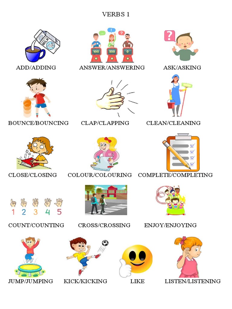 REGULAR VERBS 1 - YLE Starters | PDF