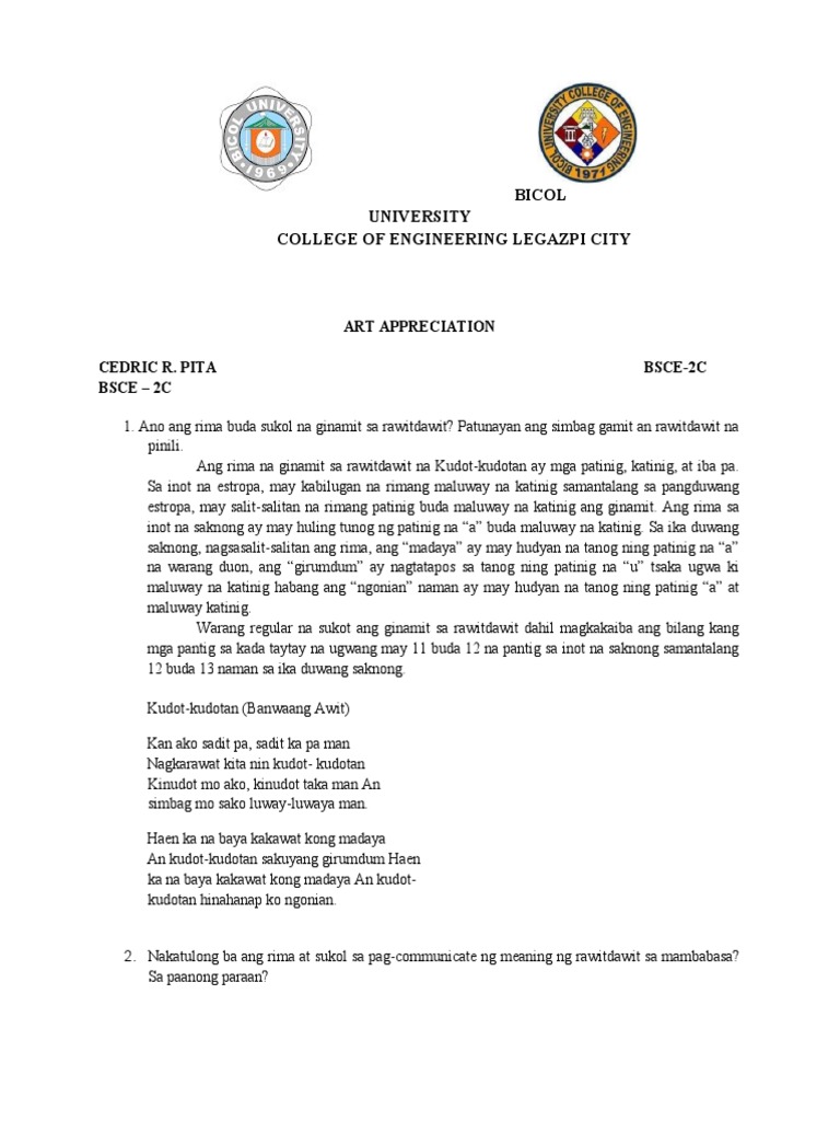 Pita, Cedric - Rawit Dawit | PDF