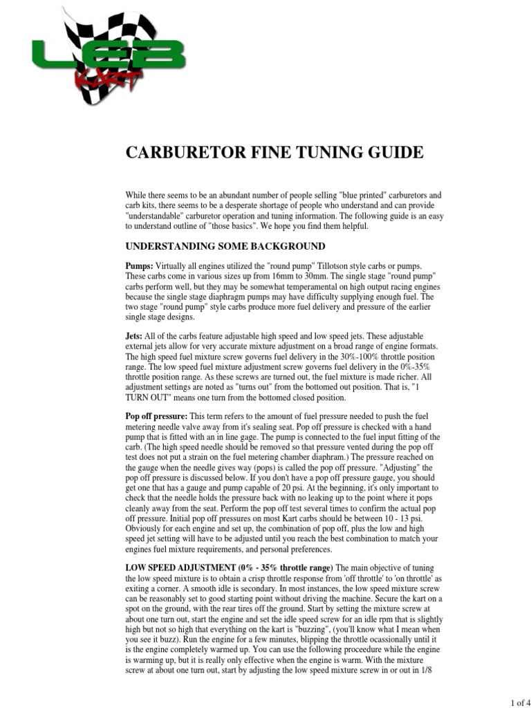 Carburetor Tuning | PDF