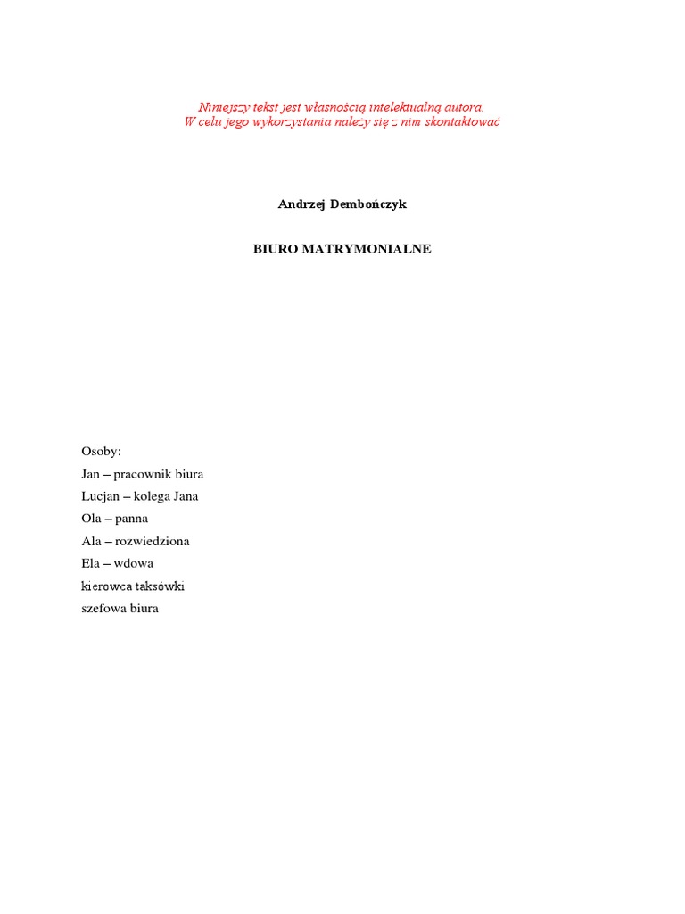 Biuro Matrymonialne | PDF