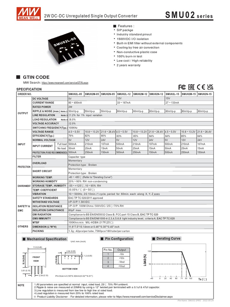 SMU02 Spec | PDF | Electricity | Electronics