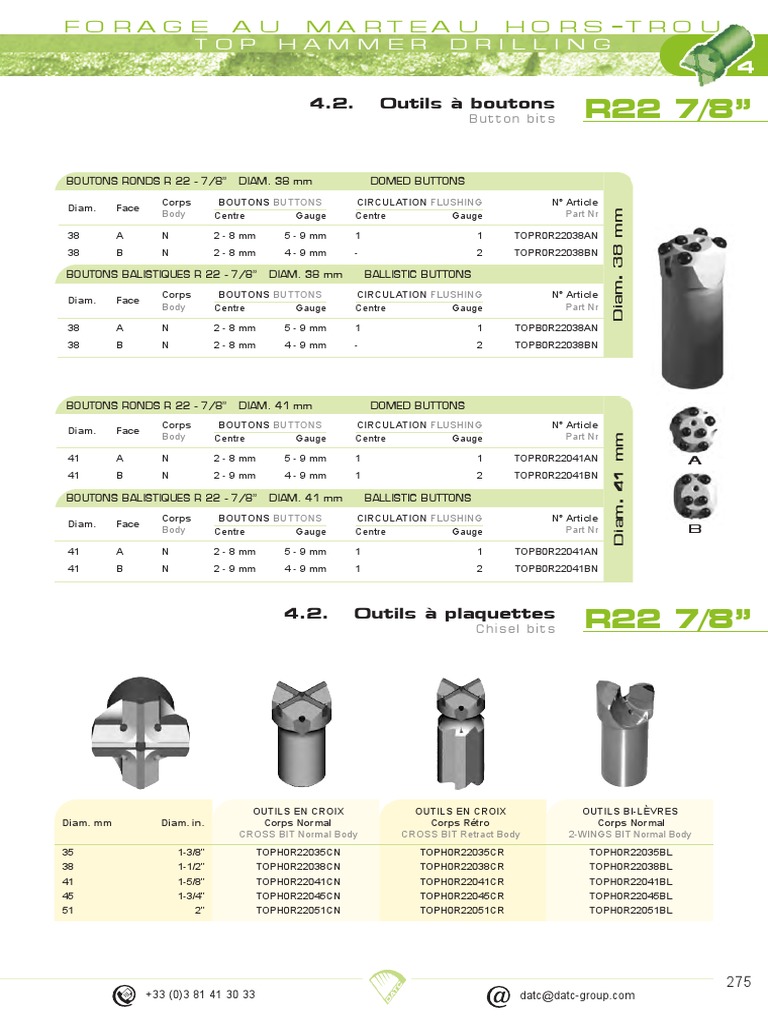Button Bits and Drilling Tools Catalog | PDF | Tools | Metalworking