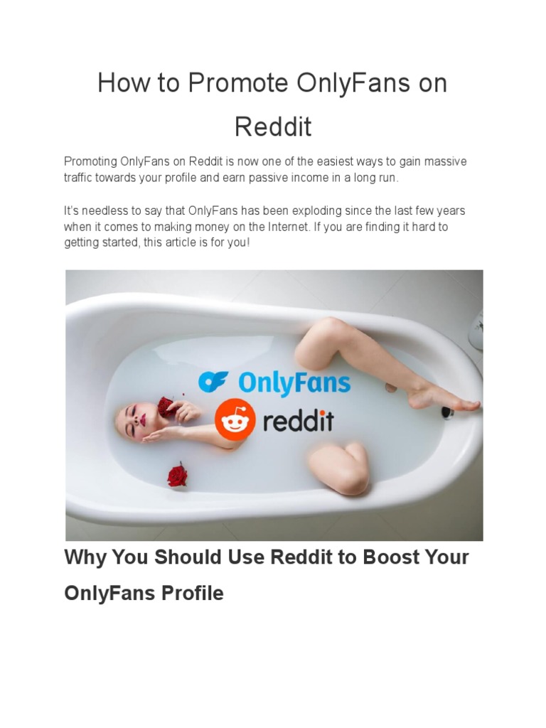 How To Promote OnlyFans On Reddit | PDF