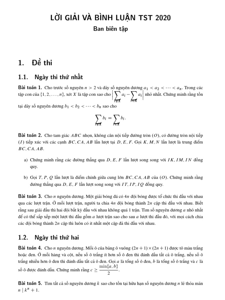 Loi Giai & Binh Luan VN TST 2020 | PDF