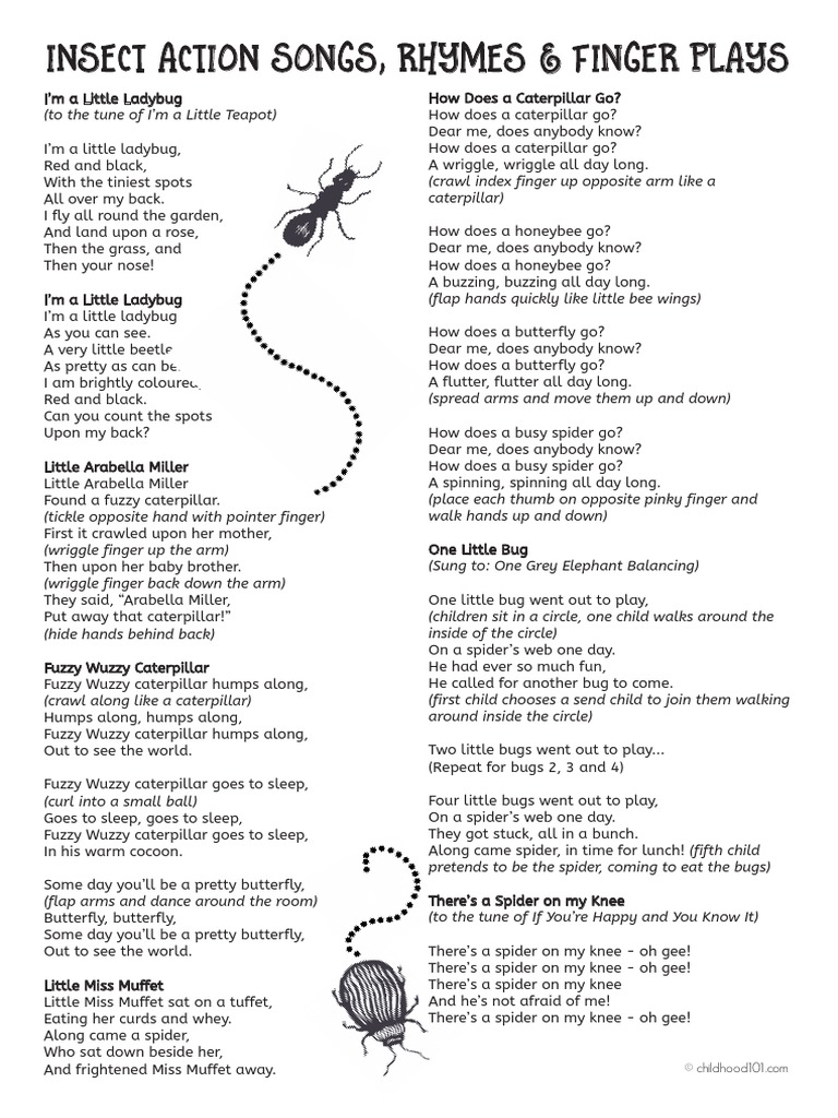 Insect Songs and Fingerplays for Kids | PDF | Beehive | Insects