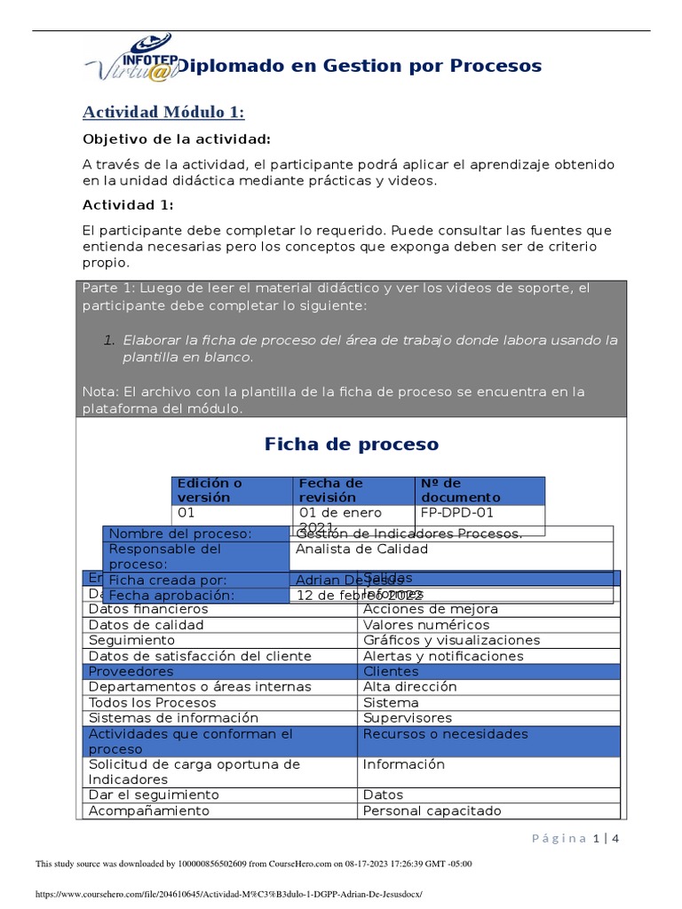 Actividad M Dulo 1 DGPP Adrian de Jesus | PDF | Negocios