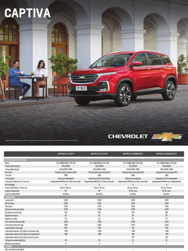 Ficha Captiva | PDF | Sistema de freno antibloqueo | Transporte