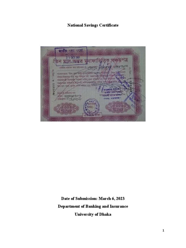 National Savings Certificate FF | PDF | Finance & Money Management