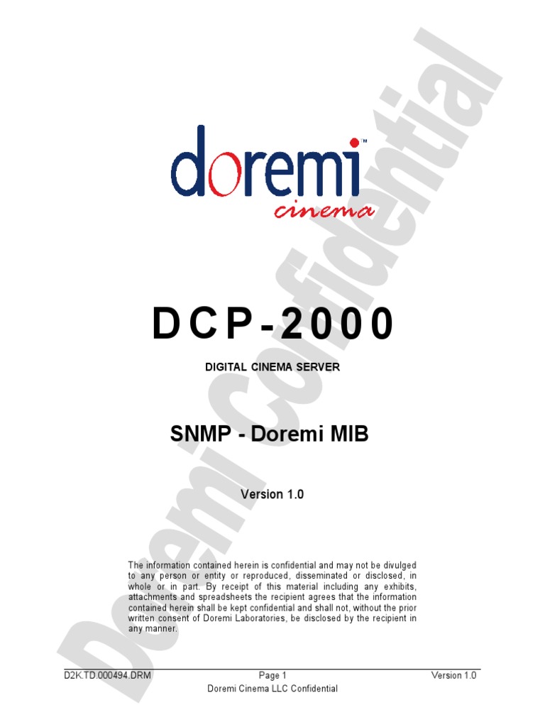 DCP-2000 SNMP Doremi MIB Guide | PDF | Computer Engineering | Computer Architecture