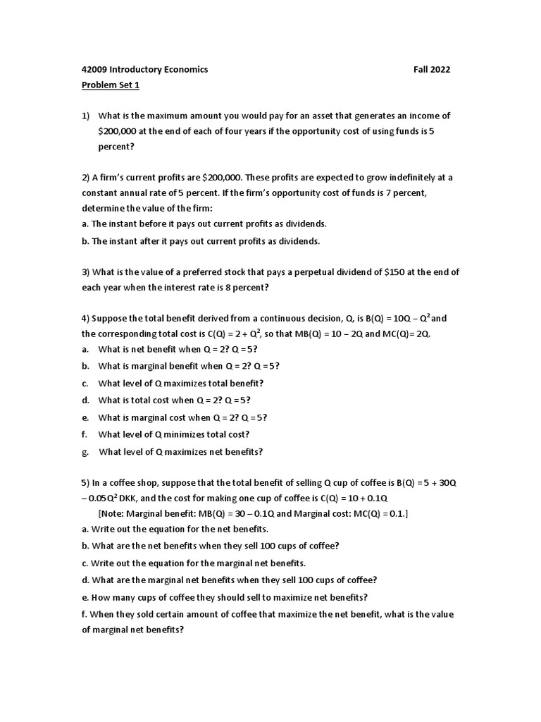 Problem Set 1 - Merged | PDF | Demand | Price Elasticity Of Demand Problem Set 1 - Merged | PDF | Demand | Price Elasticity Of Demand