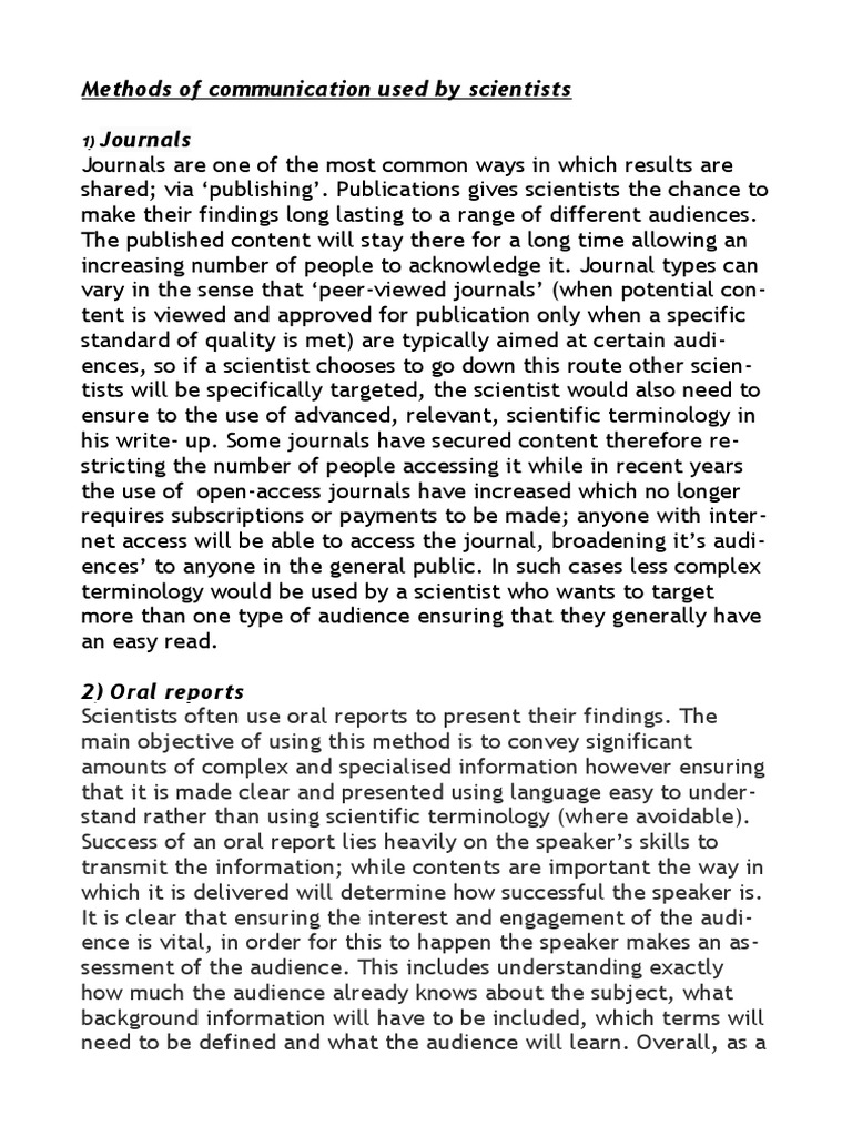 Scientific Communication | PDF | Information | Communication