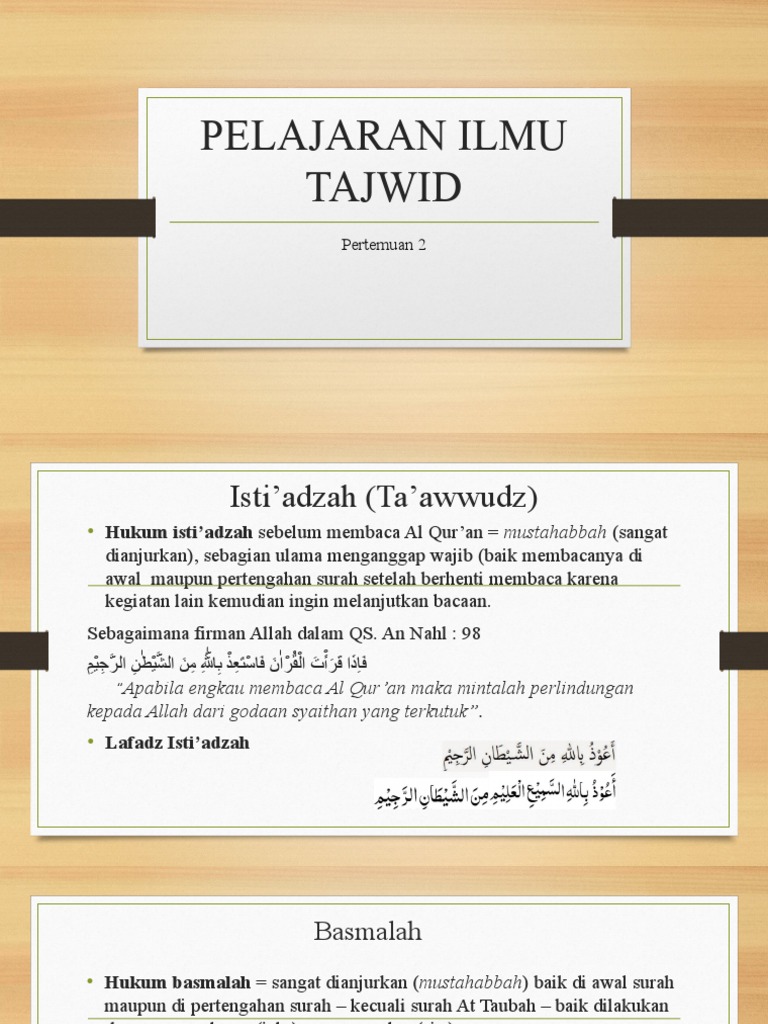 Hukum Istiadzah, Makhraj Asy Syafatain | PDF