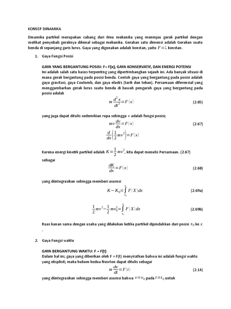 Konsep Dinamika | PDF
