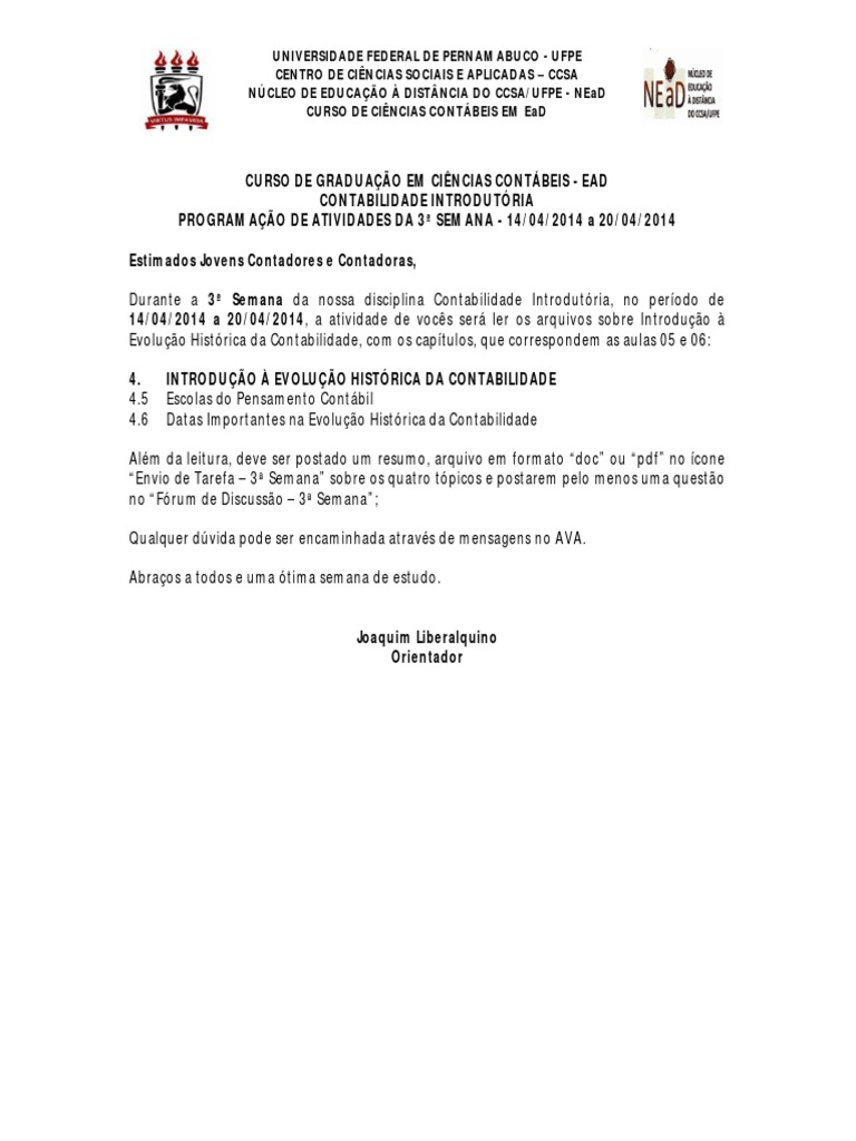 Atividades Da 3a Semana B | PDF